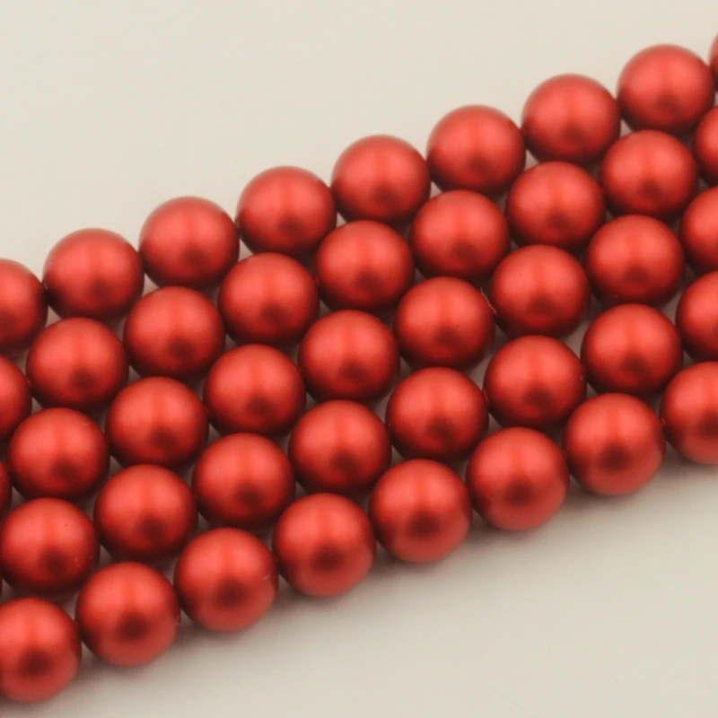 Hot Sale 5810 String Round Shape Deep Red Loose Pearl Beads with Hole ...
