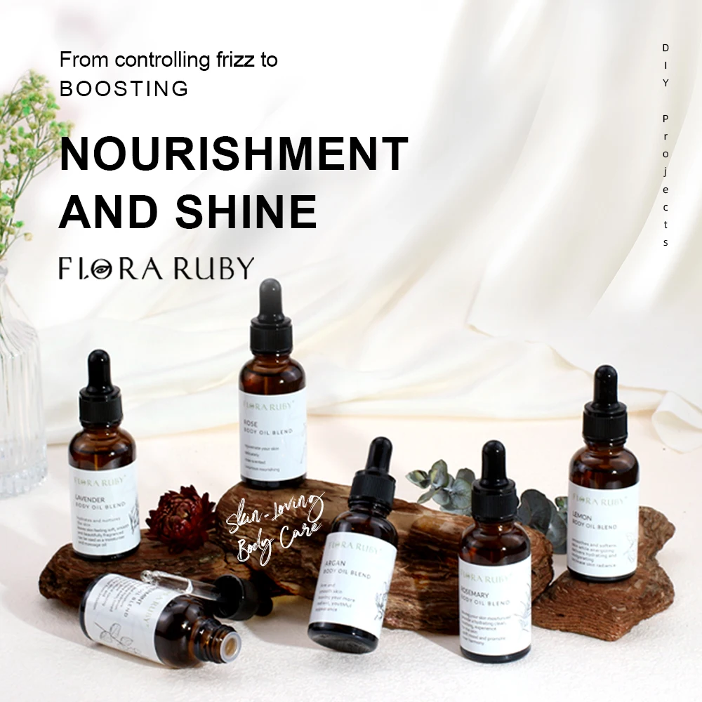 Flora Ruby 100% Natural Body Massage Oil Lemon Lavender Peppermint ...