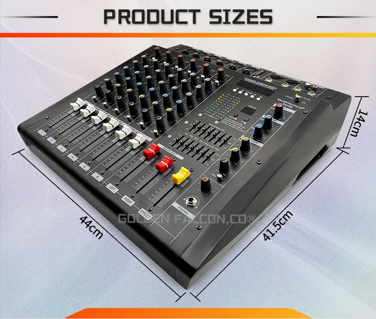 6 Channel Powered Mixer with USB MP3 Player, Adjustable Voice & Sound ...