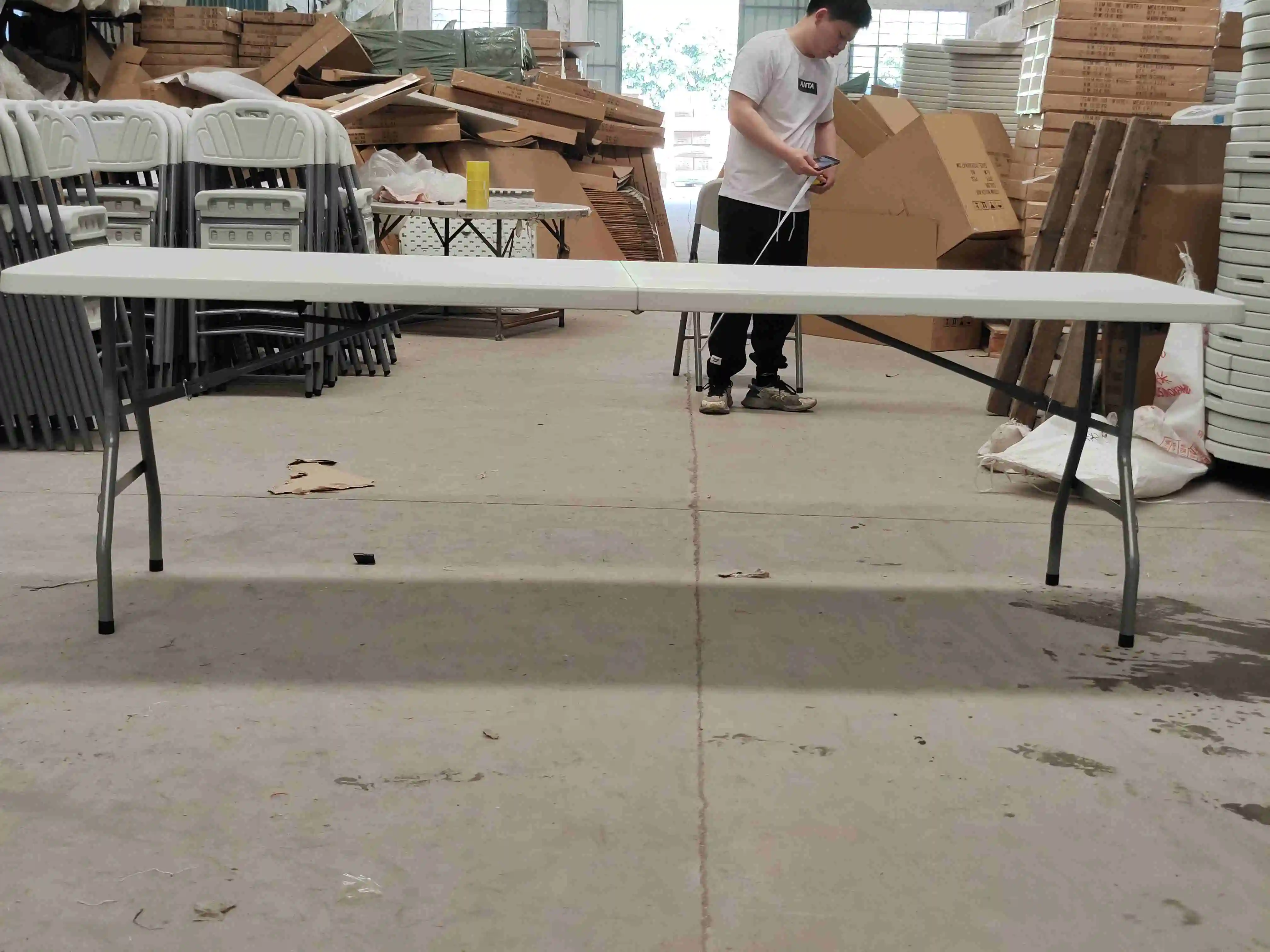 6ft Plastic HDPE Folding Square Table Plegable Indoor Outdoor Event ...