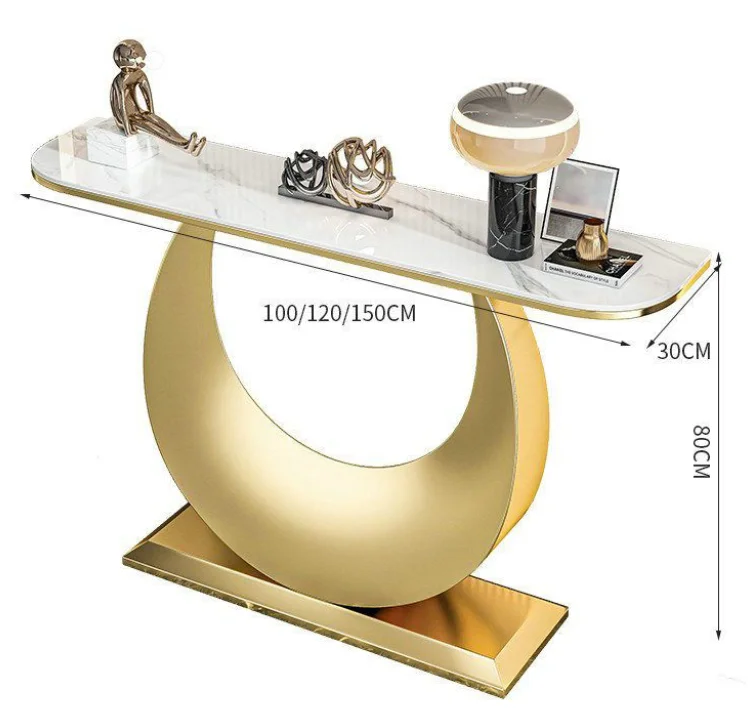 Nordic Entrance Mdf Marble Corridor Console Table Golden Living Room ...