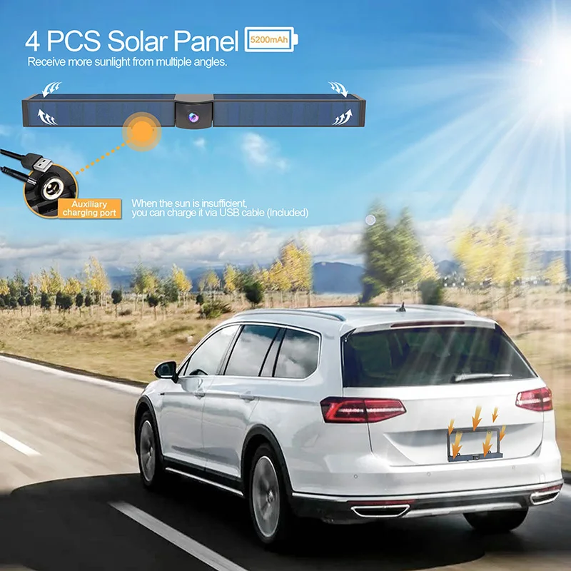Solar Powered Backup Camera - Wireless & Easy Install