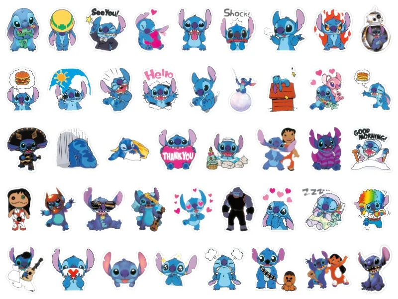100pcs Cute Stitch Stickers Cartoon For Children Kids Notebook Diary ...