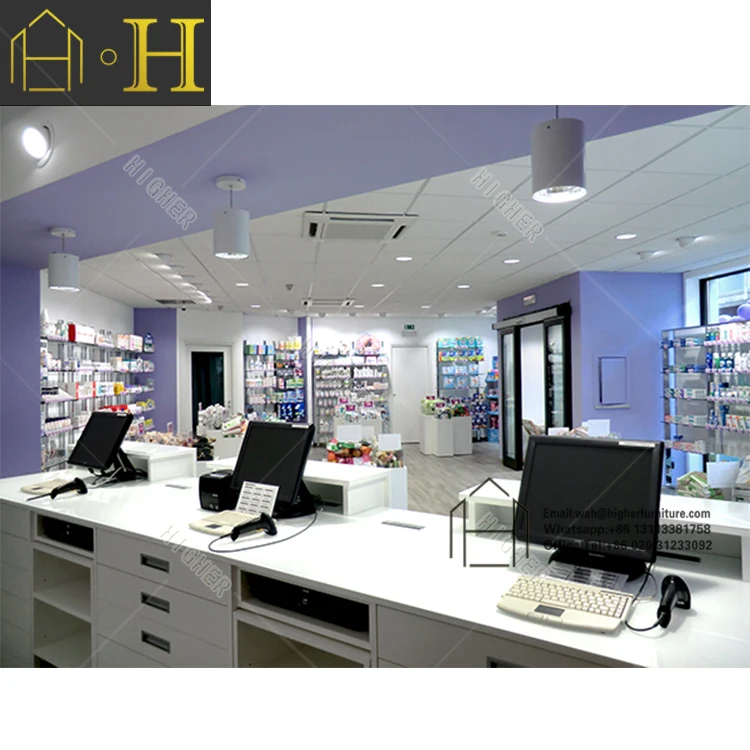 Modern Pharmacy Medical Shop Interior Layout Decoration Design ...