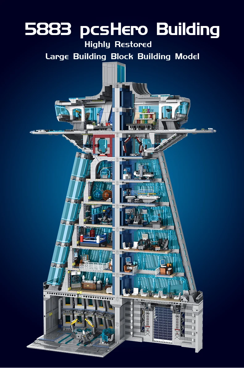 Panlos 55120 5883pcs City Super Hero Building Tower Model Toy ...