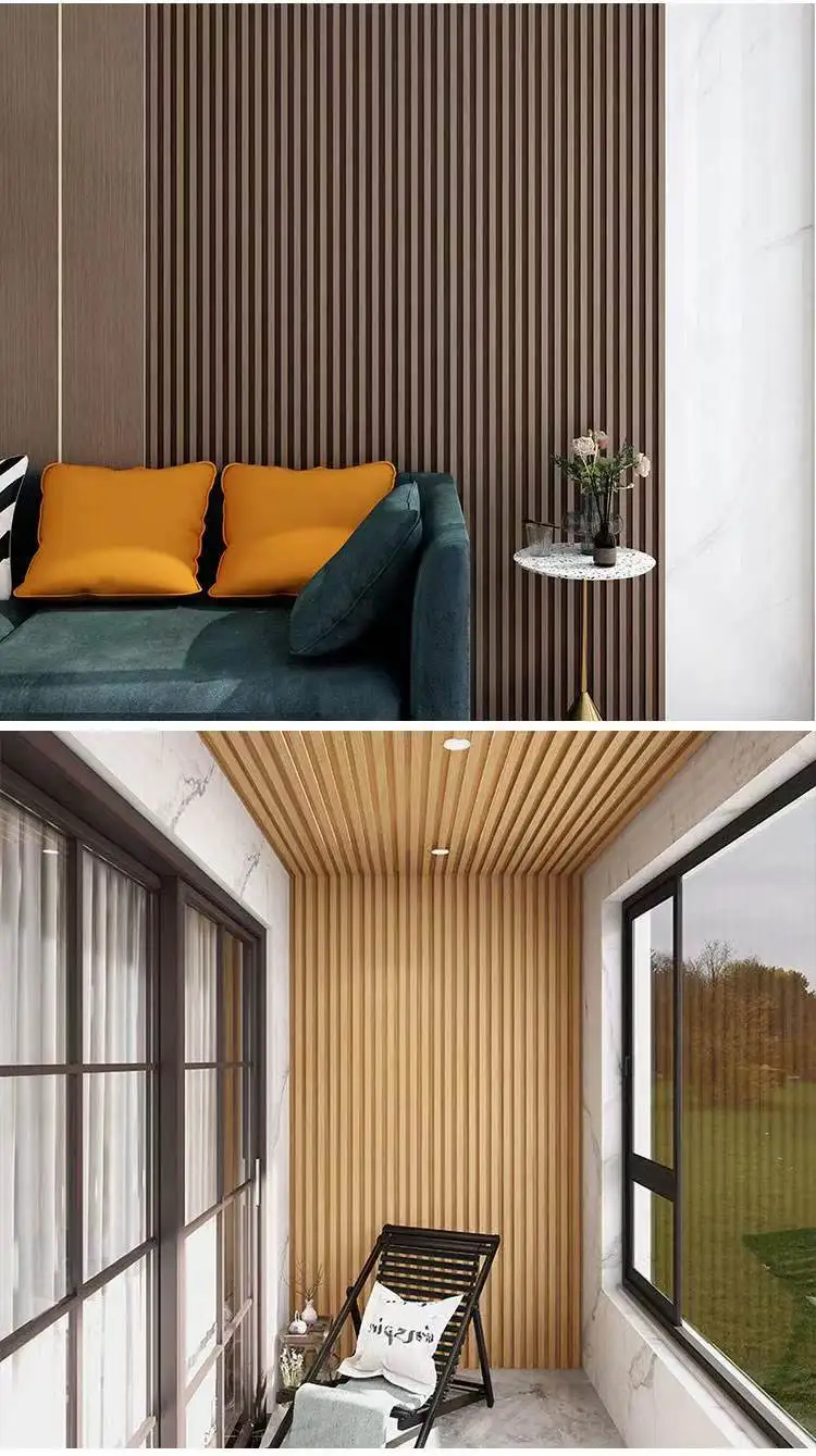 Modern Design Wood Grain Bedroom Decoration Wpc Wall Panel Indoor for ...