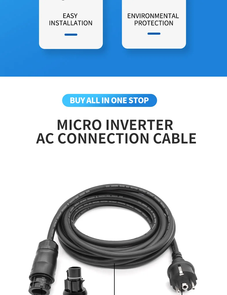 Tinned Copper Micro Inverter Extension Cord Ac/dc Bc01 Male 2 3 5 10 M ...