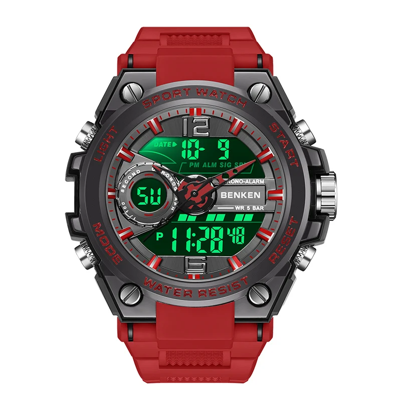 Hot Selling Dual Time Display Japanese Movement Luminous Sport Watch ...