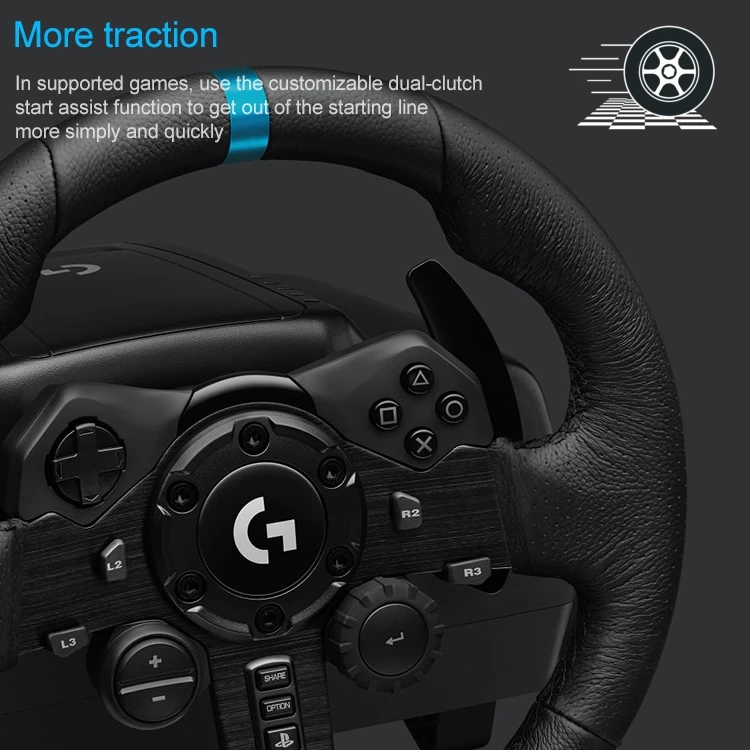 Logitech G923 Racing Wheel Pedal for PS5 & PS4, Vibration Feedback