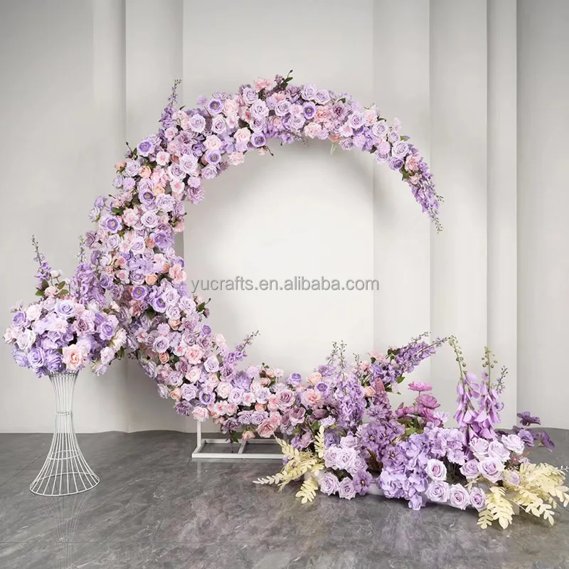 Big Metal Half Moon Arch Frame Wedding Floral Moon Arch Backdrop Stand ...