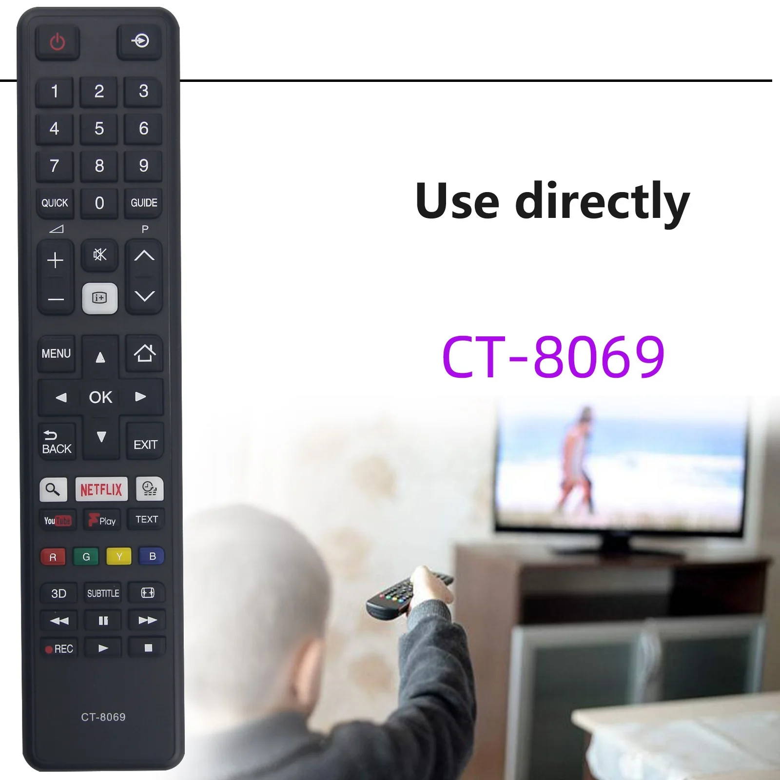 Universal Remote Control for TV CT-8069 CT-8518 CT-8066 CT-8053 Remote ...