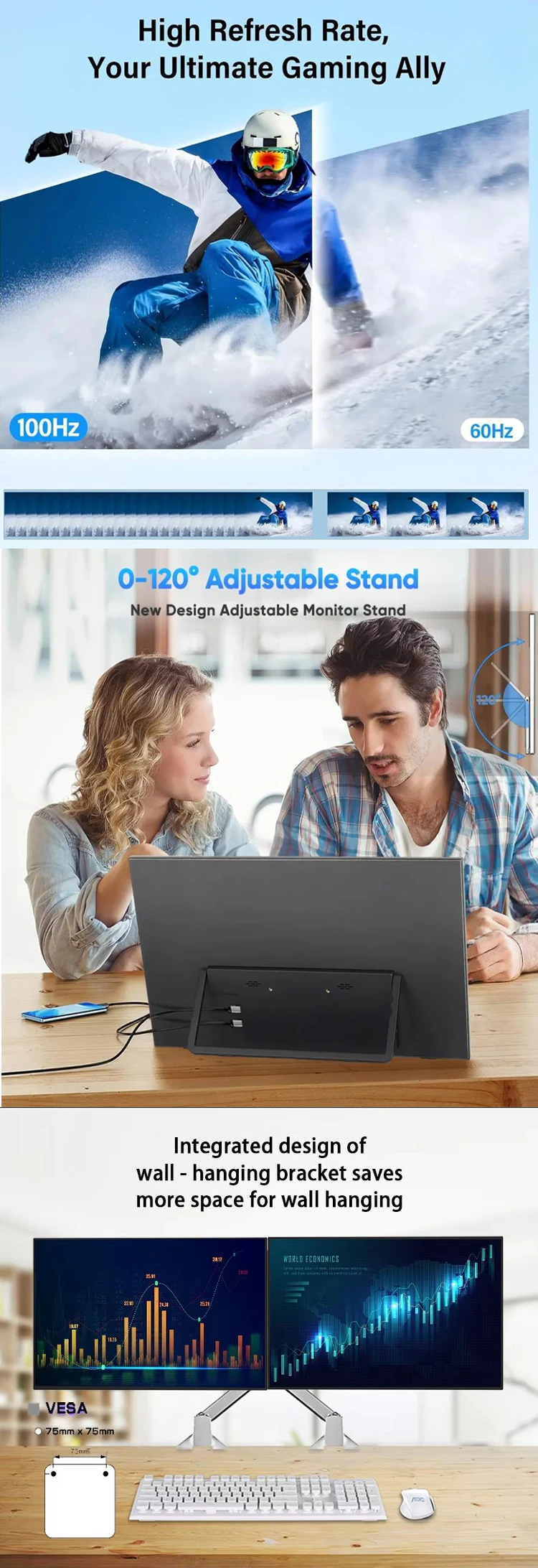 21.5 Inch Vertical Display Portable Mobile Monitor 21.5 Inch FHD ...