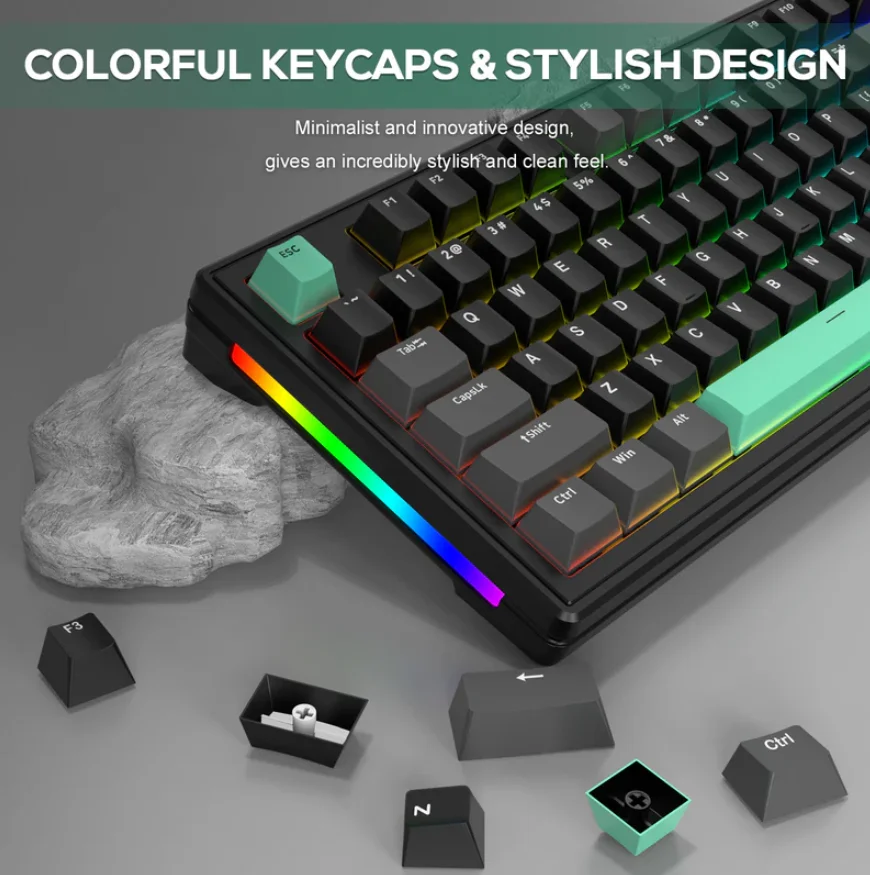 ATTACK SHARK M87 Wireless Mechanical Keyboard 75% Wireless Gaming ...