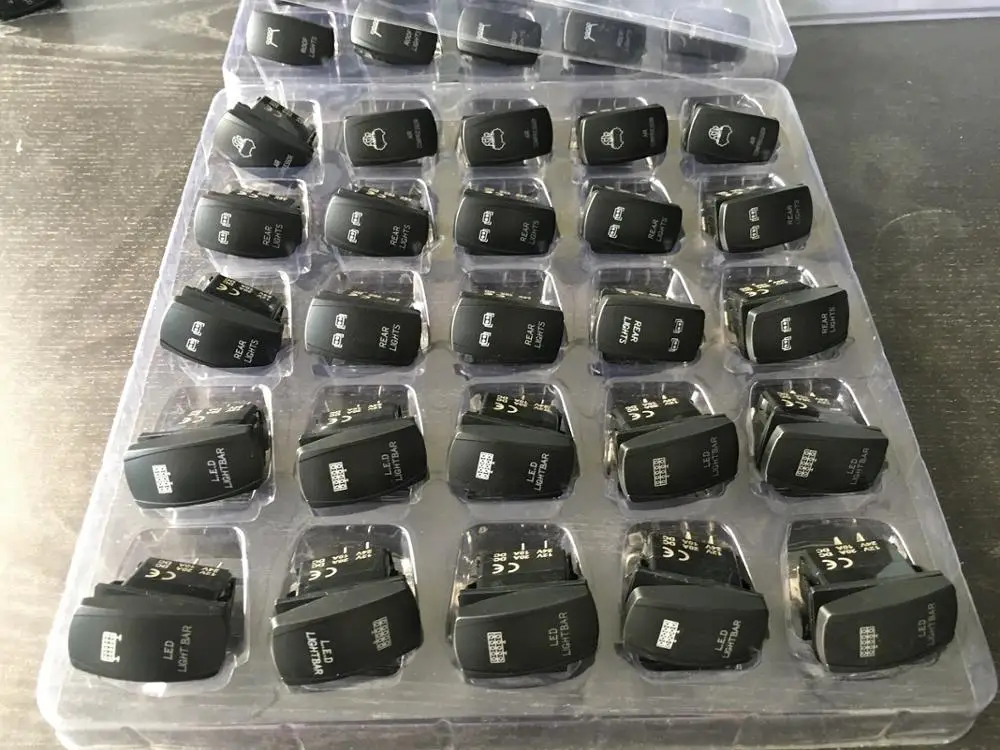 Waterproof 12v 24v 5 Pin Spst On Off Rocker Switch With Laser Printed ...