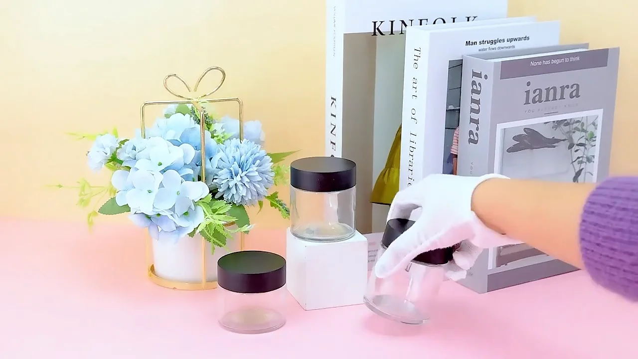 1oz 2oz 3oz 4oz Hot Selling Smell Proof Jar Empty Clear Round Flower ...