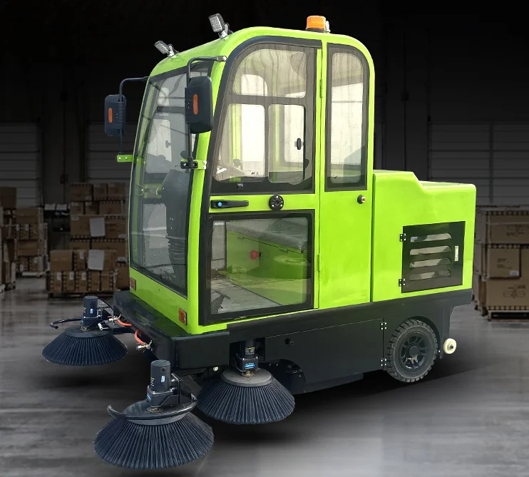 Ride On Road Floor Sweeper Full Closed Electric Auto-dumping Big Street ...