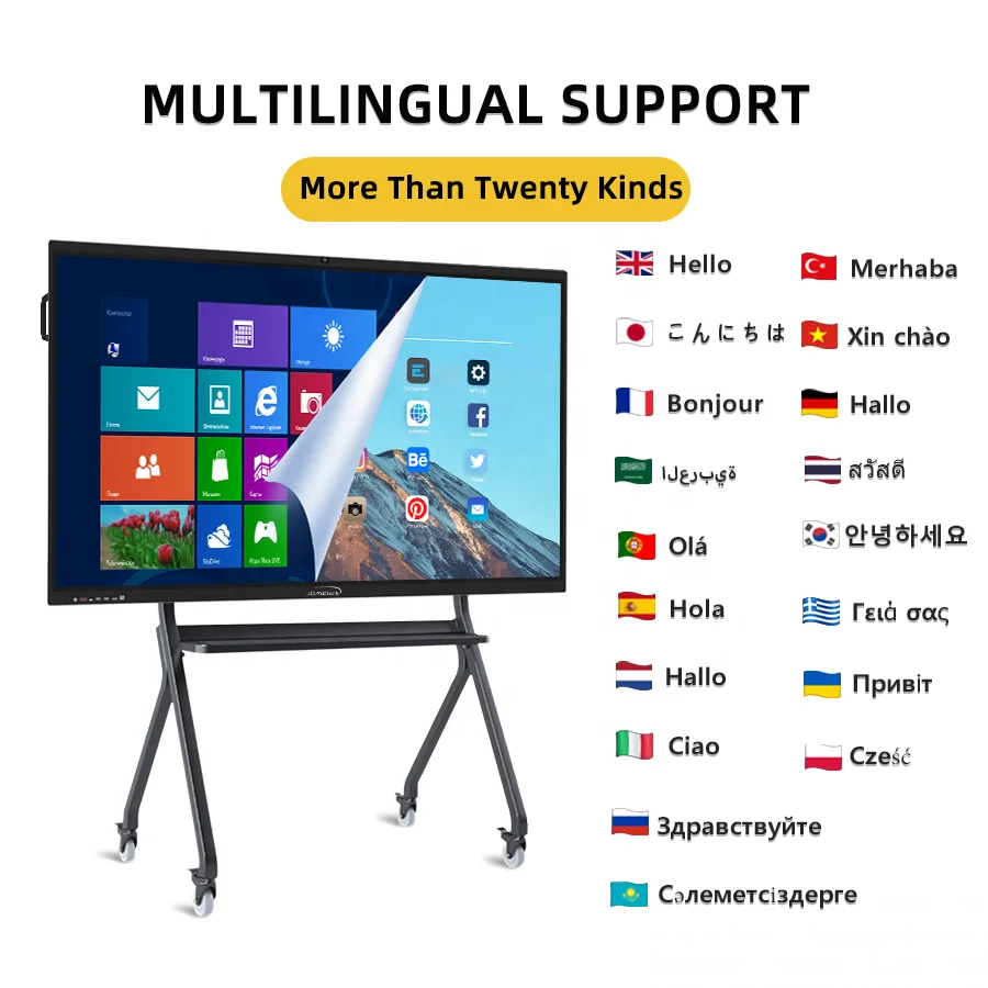 86 Inch HD 3840x2160 LCD Electronic Touch Screen Teaching Meeting Smart ...