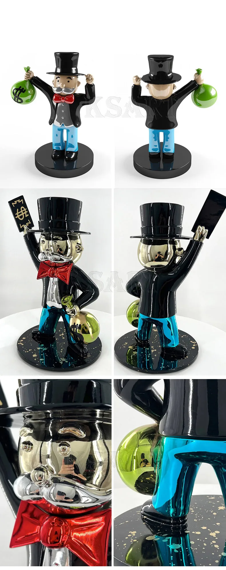 Donald Duck Alec Monopoly Resin Ornament - Uncle Scrooge Sculpture ...