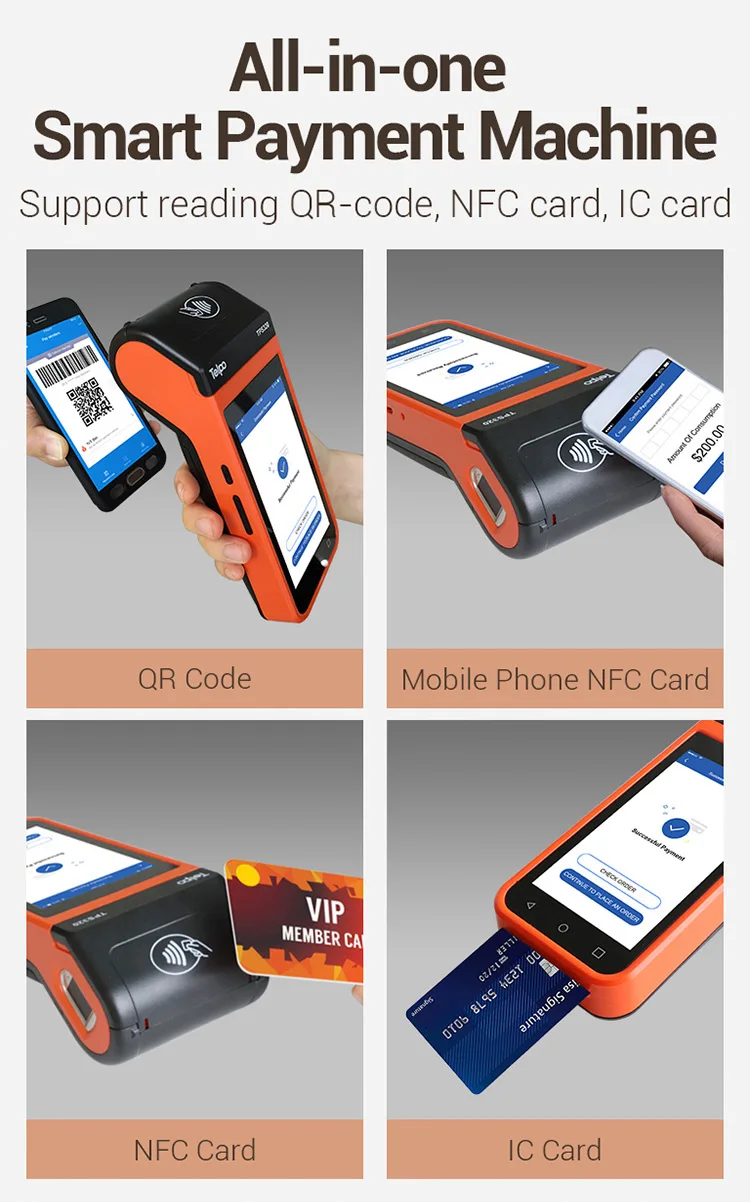 Qr Code Scanner Mobile Electronic Ticket Machine Portable Android Pos ...
