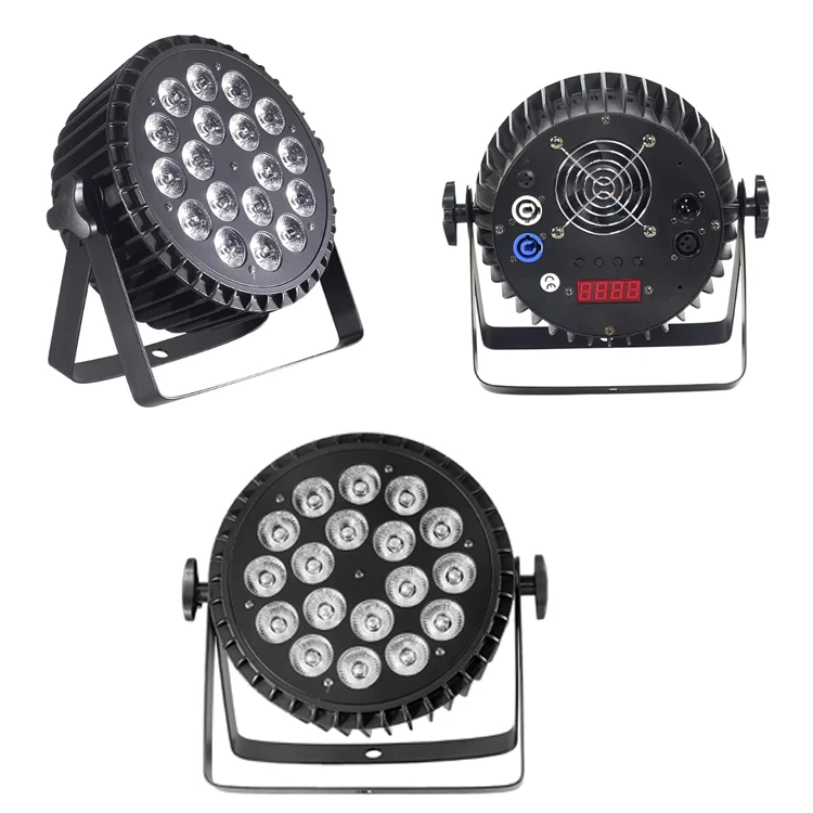 18x18w RGBWA UV 6in1 LED Par Light Aluminum 64 Stage Spotlights for Theme Parks Hotels and ...