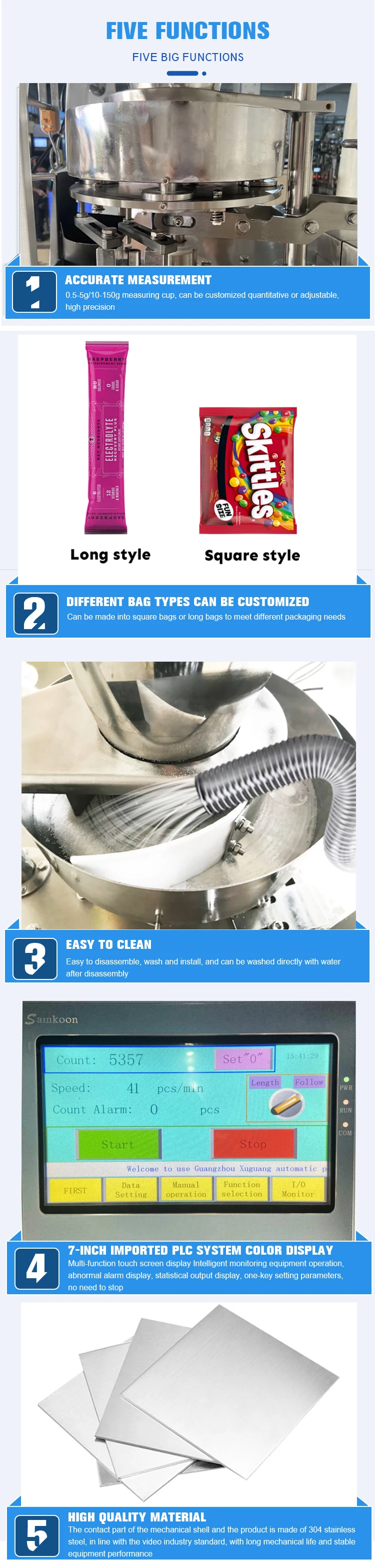 Multi-functional 2g 3g 5g Sachet Pepper/salt/sugar Vertical Automatic ...