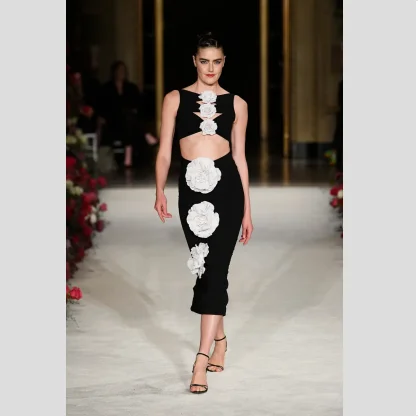 New Fashion Black Women Dress Midriff Sexy Solid Color Sleeveless Dress ...
