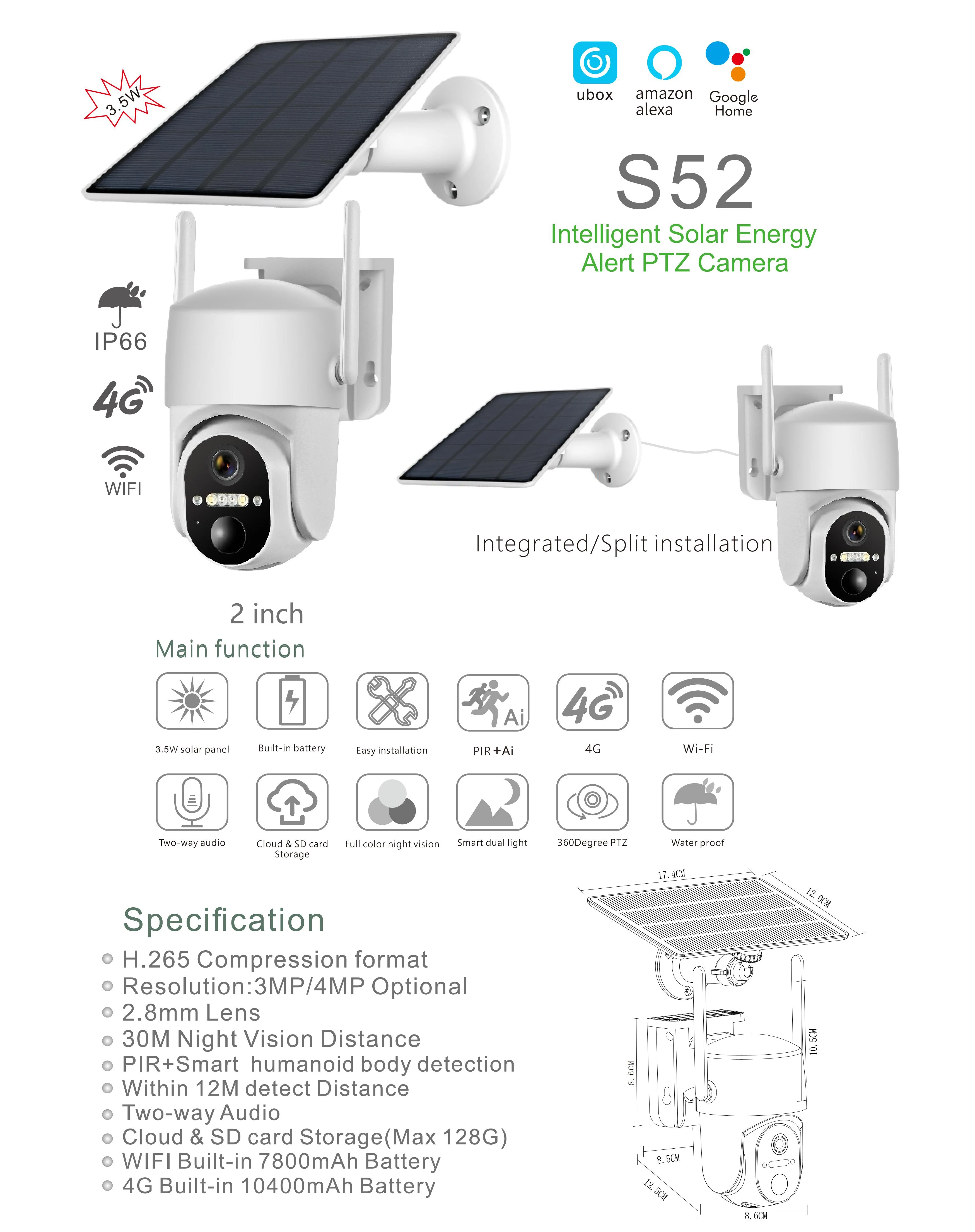 Ubox App Solar 4g Sim Card 3mp Wifi Bullet Ptz Camera Solar Powered ...