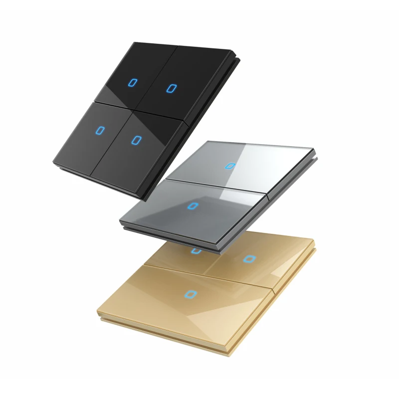 Reset Switch Socket With LED Light Tempered Glass Touch Wall Switches ...