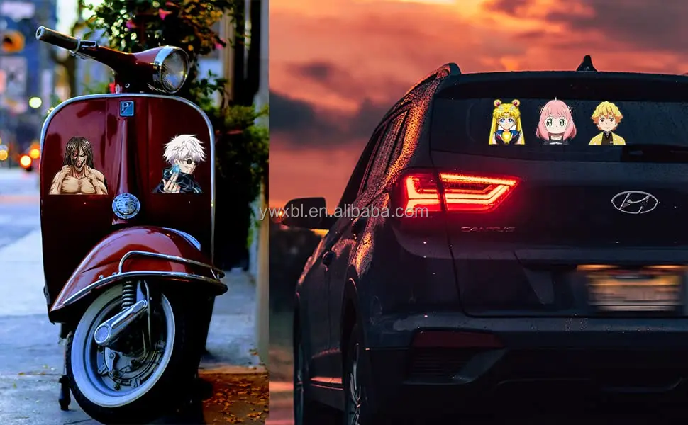 1000 Designs Waterproof Demon Slayer Changing Flips Cartoon Decals ...