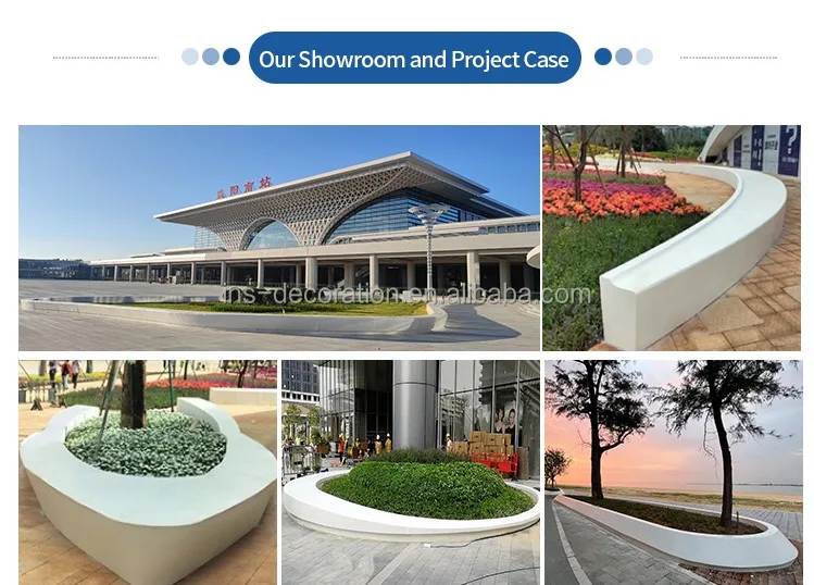 Contemporary GRC Fiber-Reinforced Concrete Bench for Outdoor Use ...