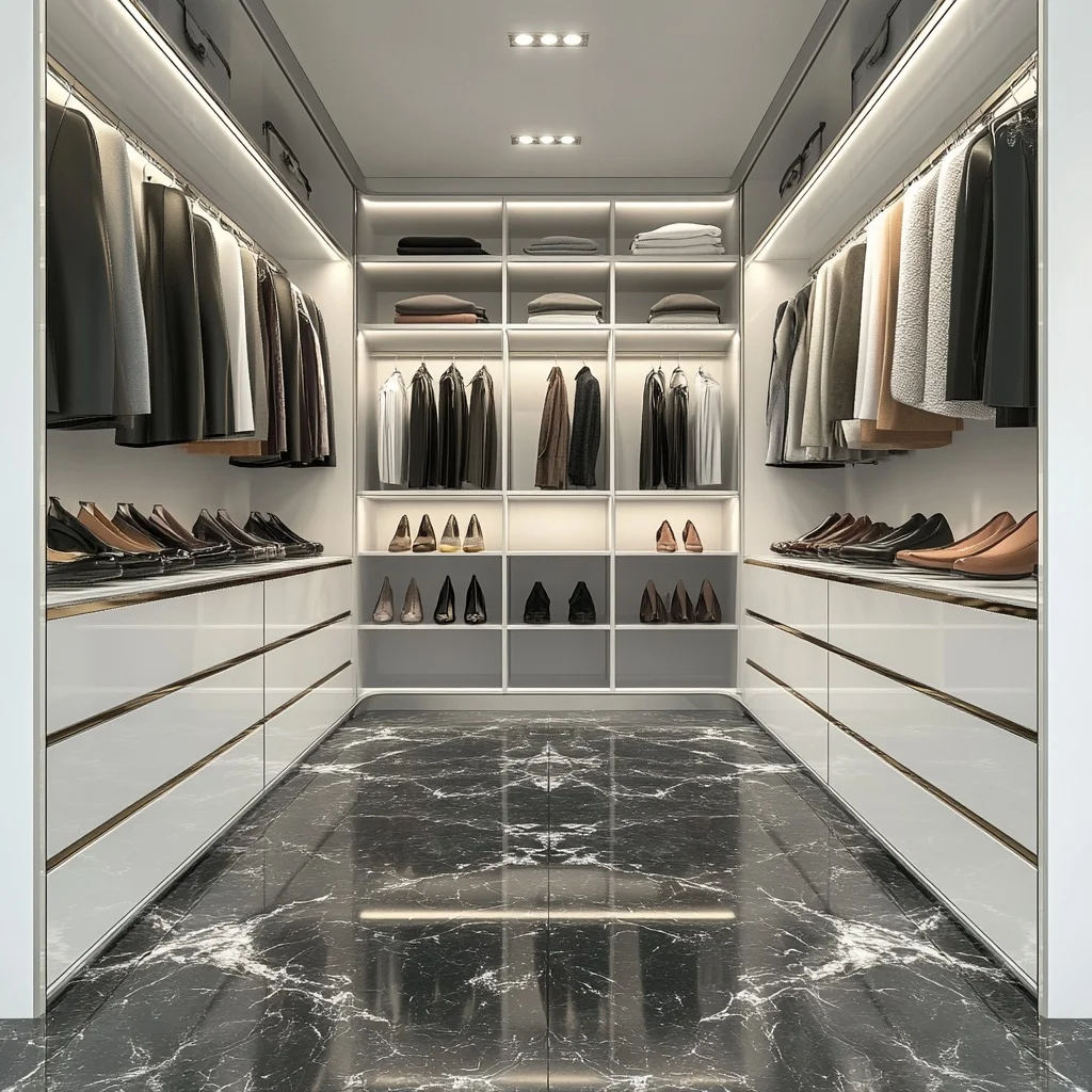 Customized Size Bedroom Wardrobe U Shaped Walk in Closet Design ...