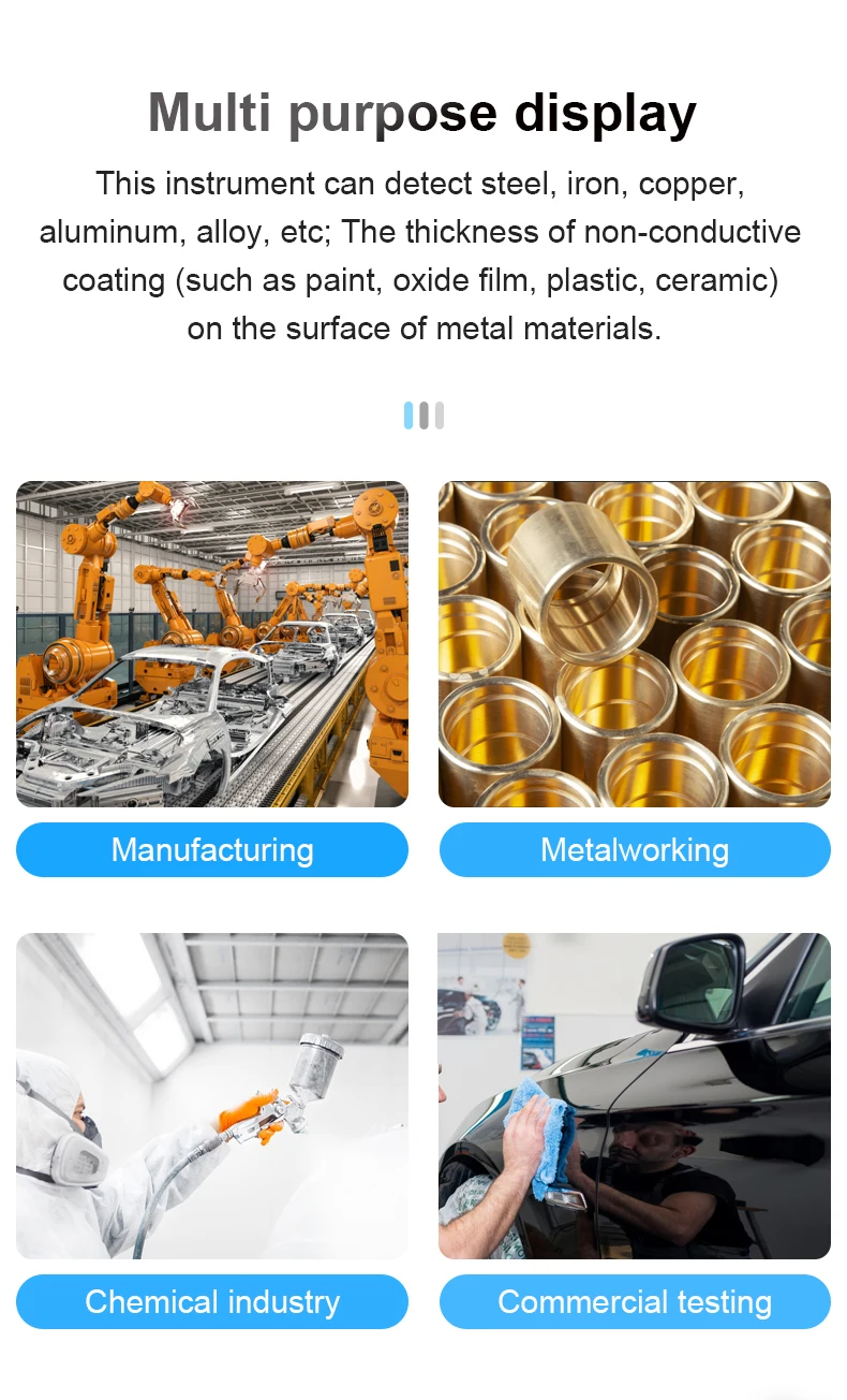 Digital Car Paint Film Coating Thickness Gauge Meter Tester Instrument ...