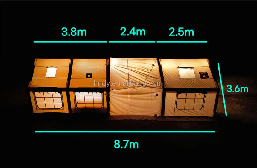Large Camping Inflatable Glamping Air Column Tent - Easy Setup, Stable ...