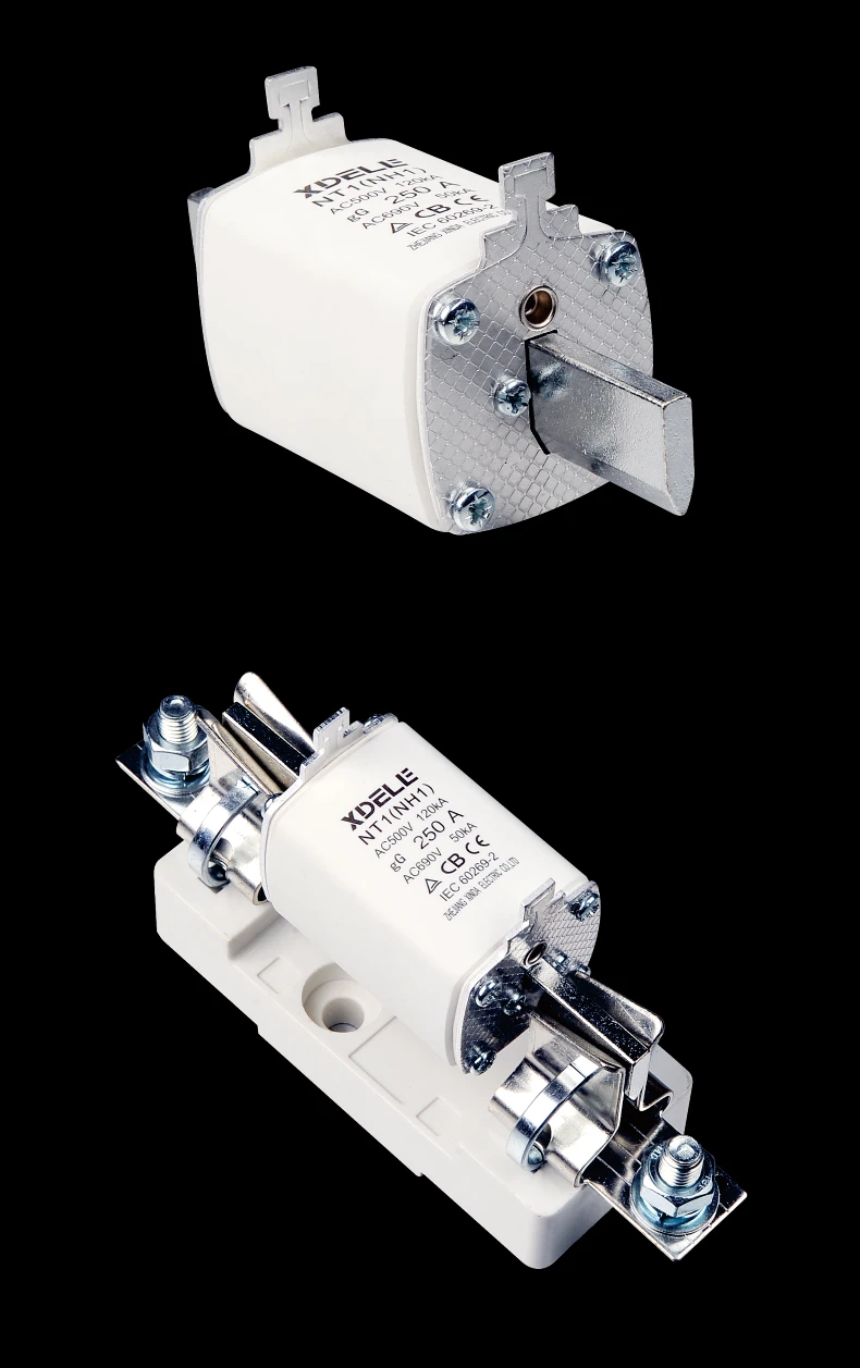 Low voltage fuse HRC ceramic NH NT 160A 630A fuse connection NH1 small ...