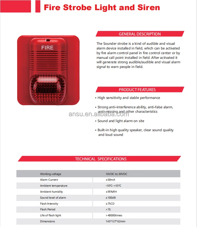 Fire Strobe Light and Siren - Reliable Alarm Solutions