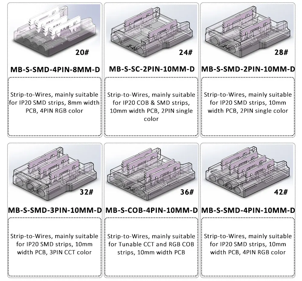 Extension Link Wire Transparent 8mm Cct Strip Light Connector Gapless ...