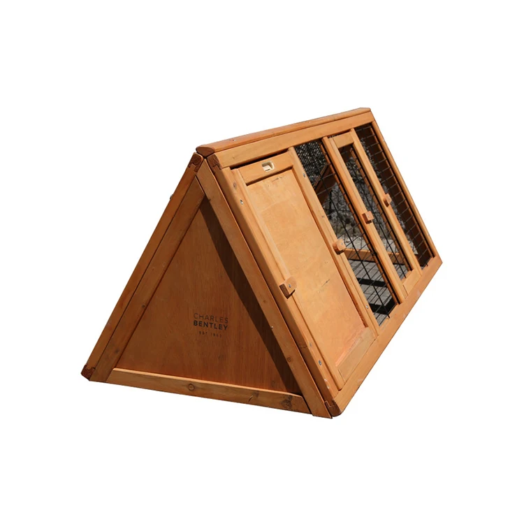 Wooden Triangular Rabbit Cage Small Garden Rabbit Hutch for Home and ...