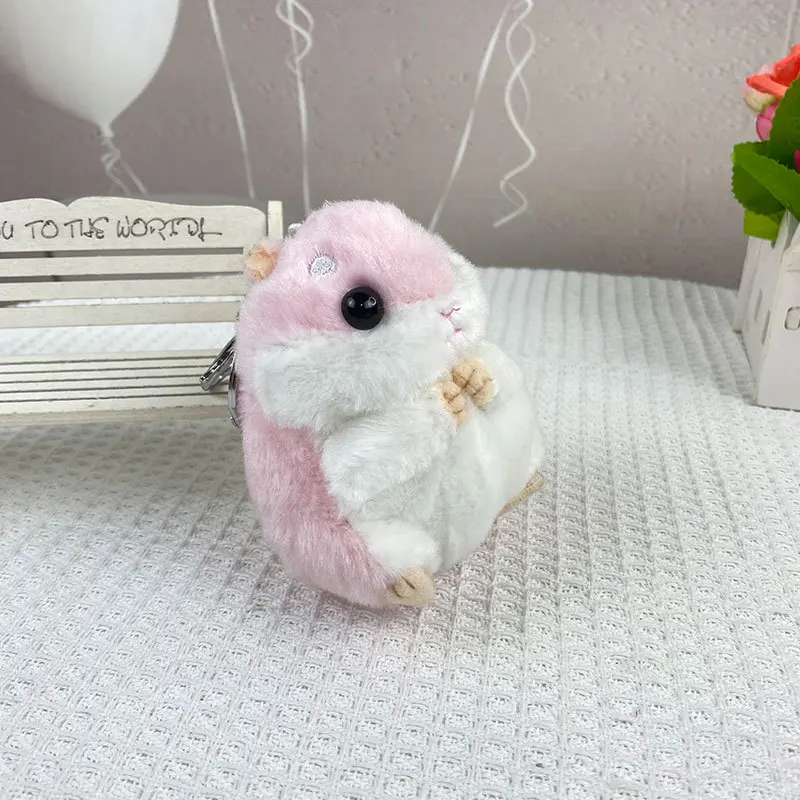 Factory Custom 10cm Mini Plush Hamster Keychain Toy Stuffed Animal ...
