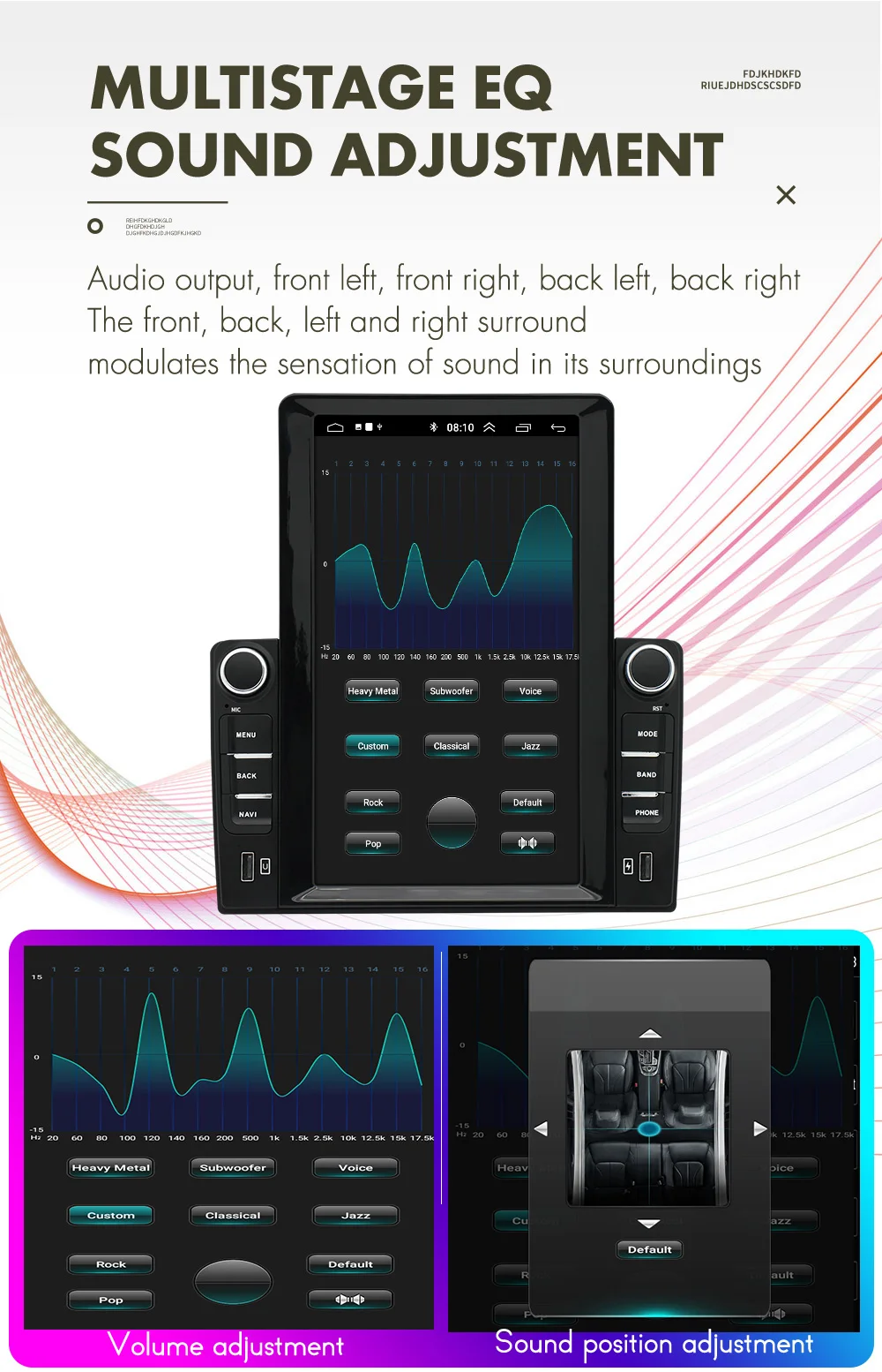 Universal Vertical 2 Din Touch Screen - 10 Inch Android Car Radio Stereo