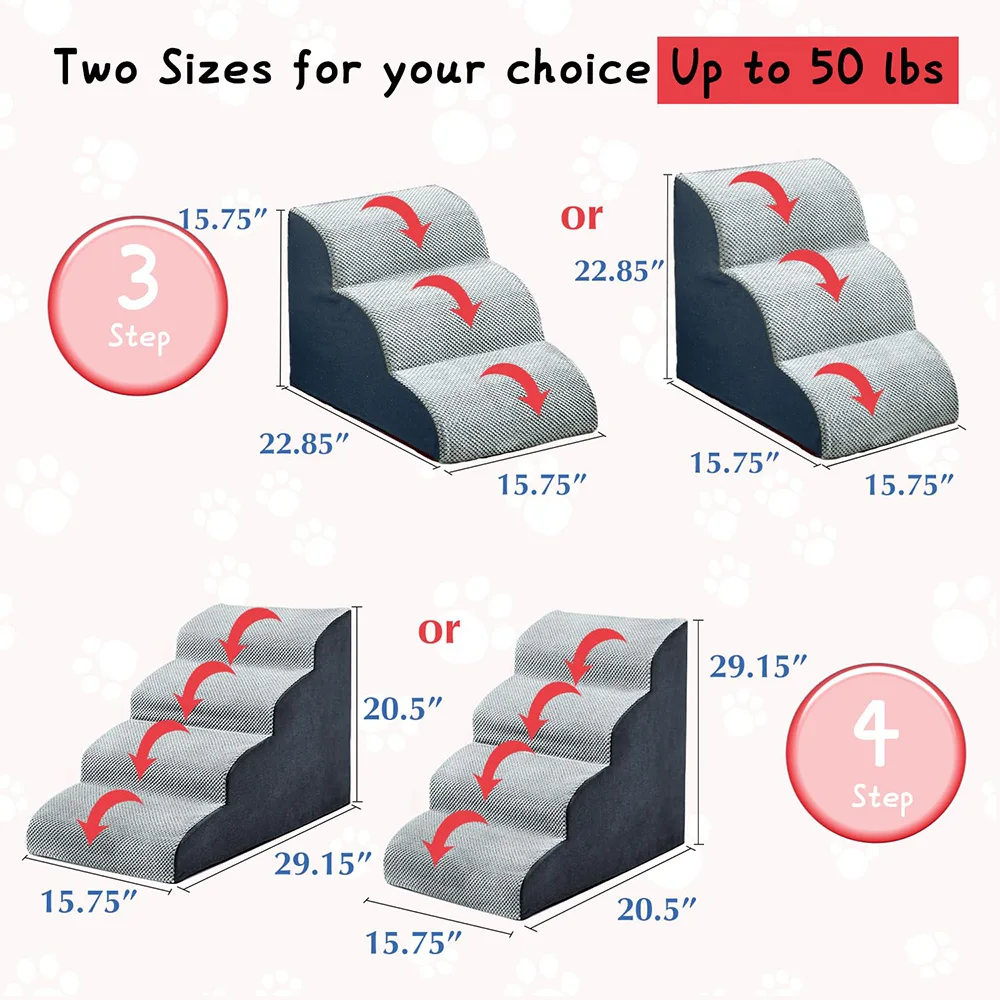 4-step Curved Dog Stairs For High Beds For Small Dogs And Cats High Bed ...
