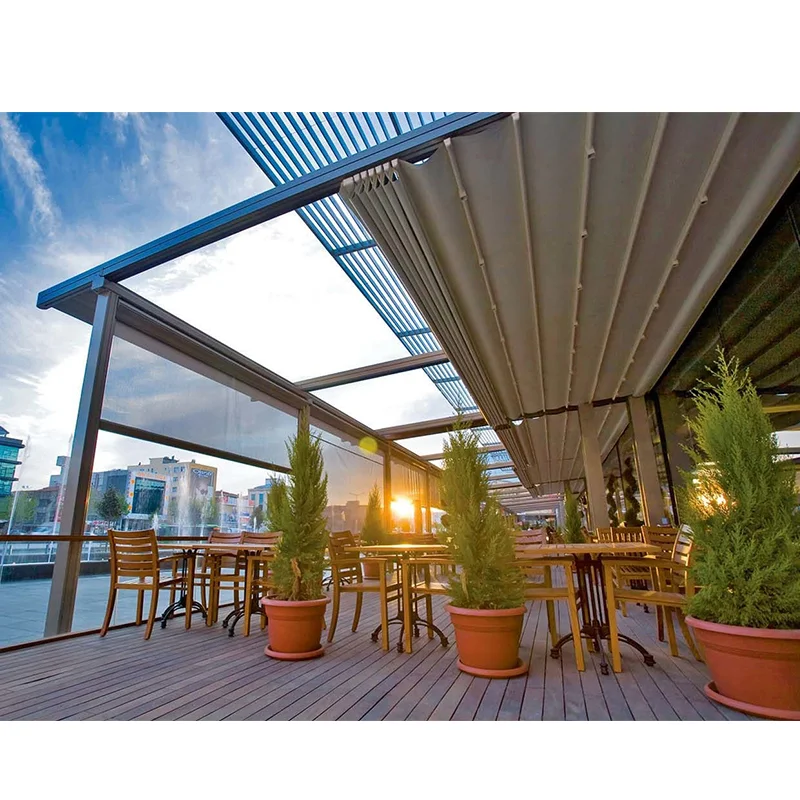 Outdoor Waterproof Pvc Pergola Retractable Roof Canopy Awning For Deck ...