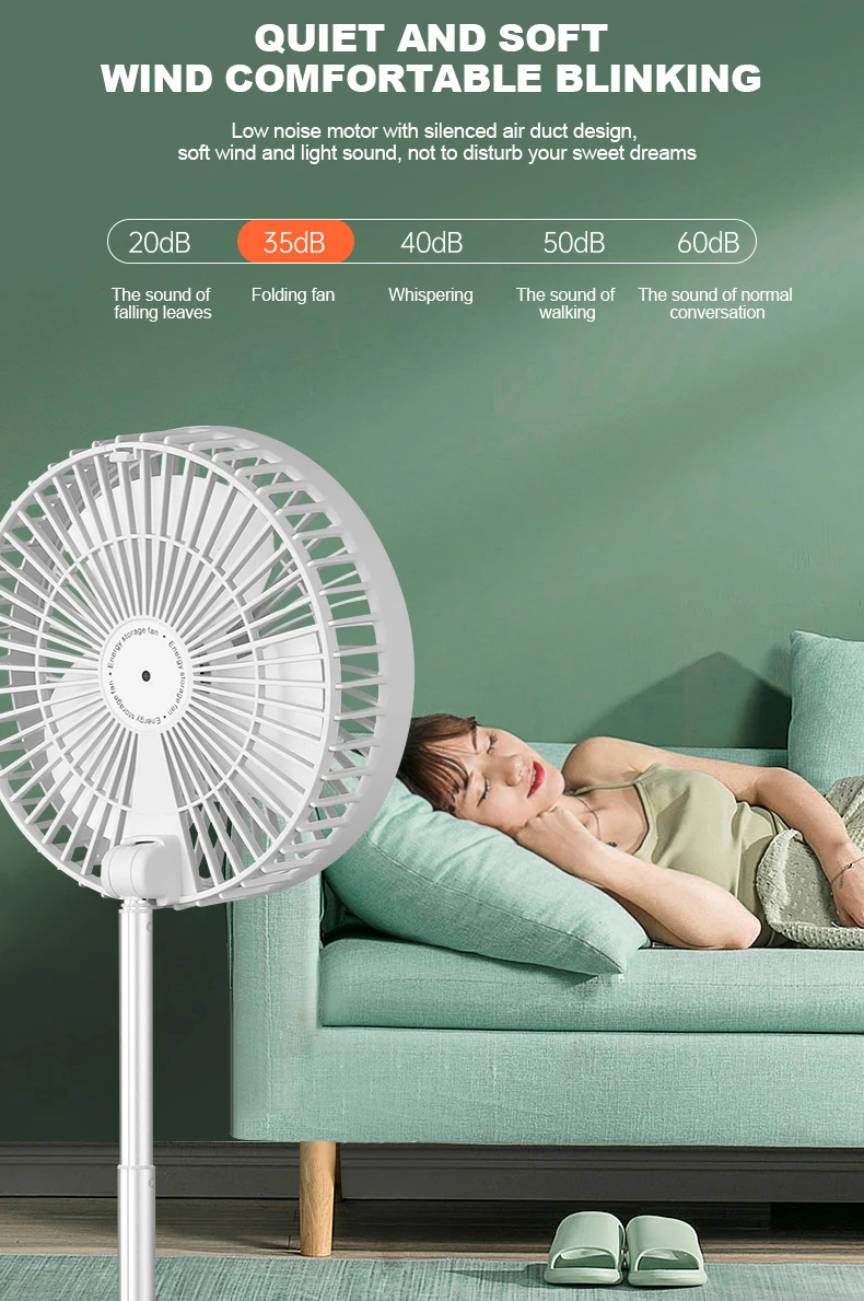 Portable USB Charging Fan with Solar Power - 2 Years Warranty
