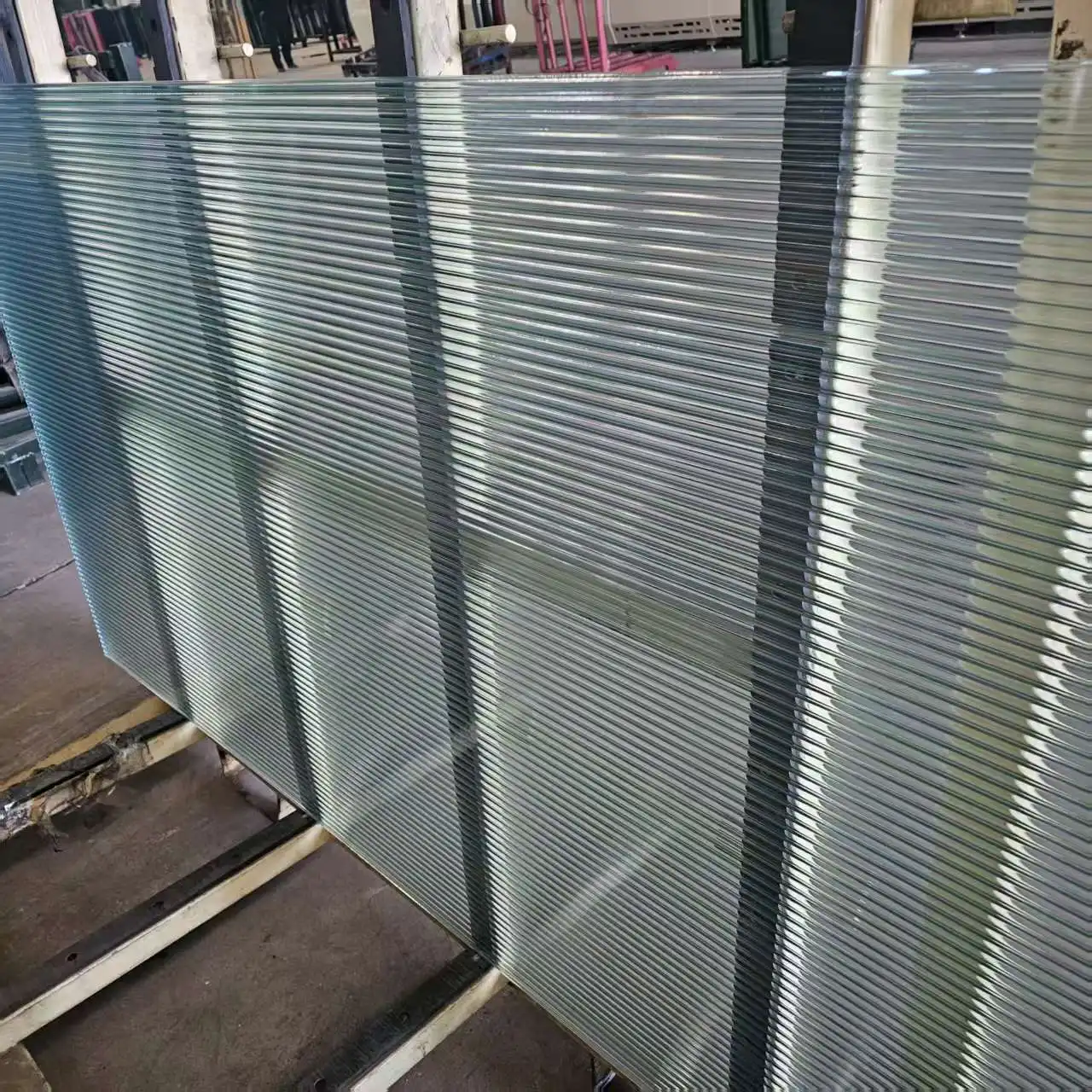 Clear Wave Float Glass Fluted Patterned Flat Tempered Glass Reeded ...