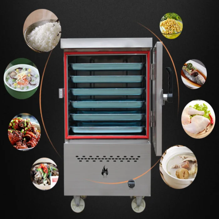 Industrial Food Steamer / Commercial Rice Steamer Cabinet /12/24 Layers Rice Steamer Machine ...