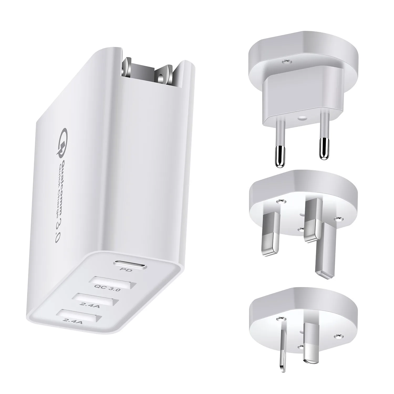 48w Quick Charge Pd Type C Usb Wall Charger 4 Ports Qc 3.0 Fast ...