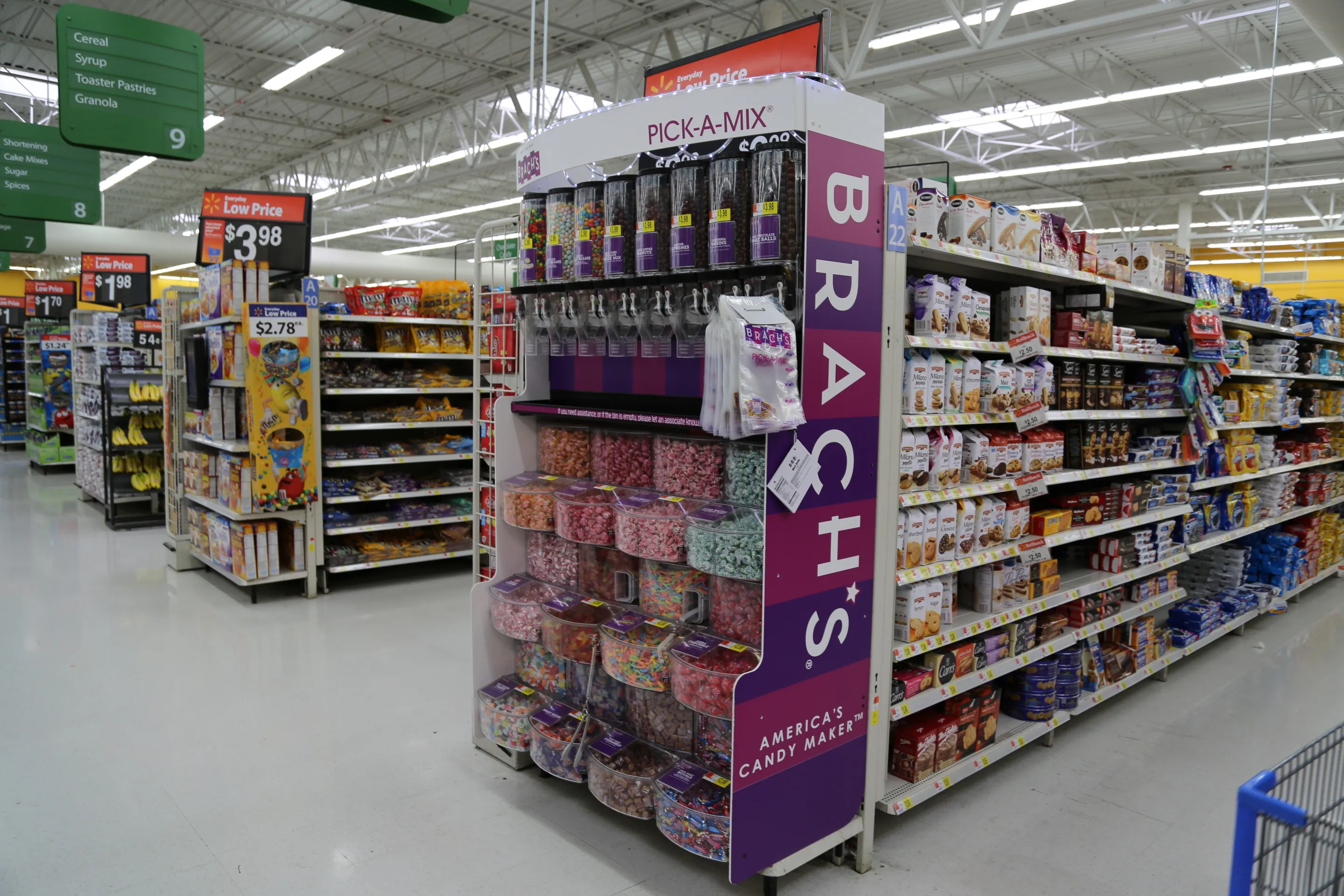 Single Side Wall Side Display Shelf Supermarket Dry Food Display Racks ...