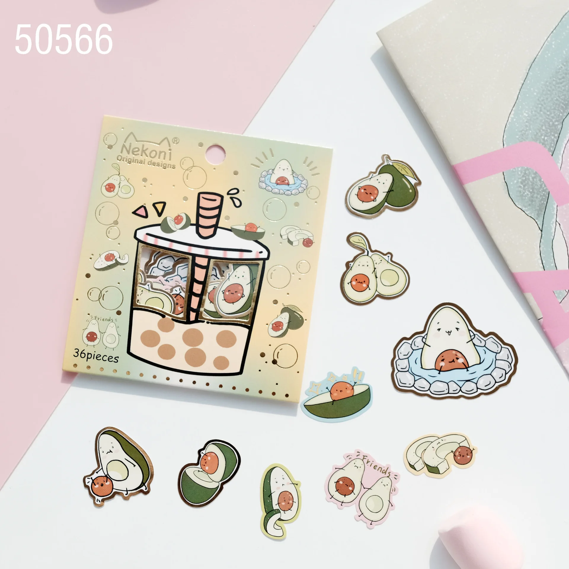 Cute Cartoon Milk Tea Cup Small Things Set Food DIY Stickers