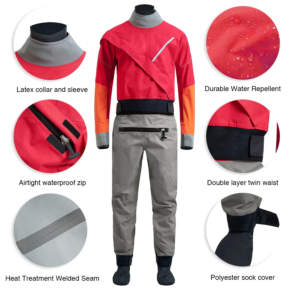 Men's Kayak Drysuit - Professional Waterproof Protection