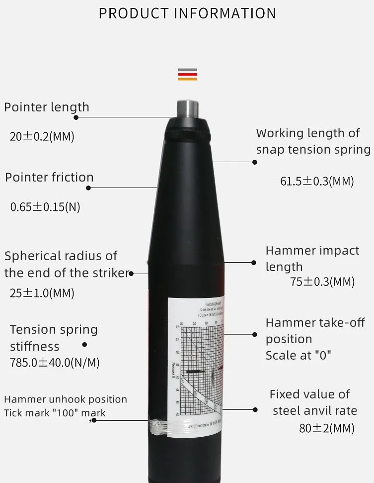 Taijia Zc3-b Esclerometro Concrete Test Hammer Test Rebound Hammer ...