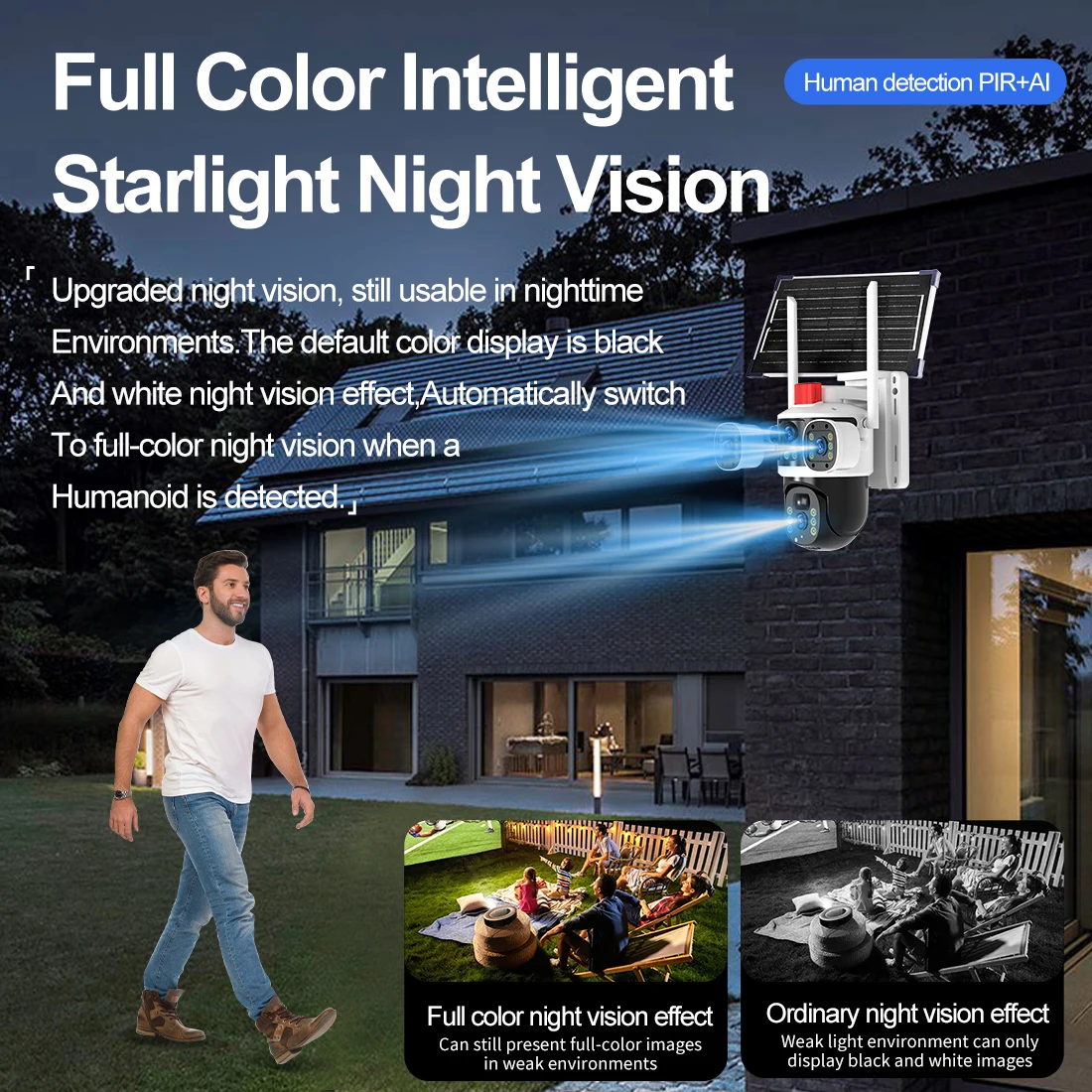 BES 4K V380 Pro Dual Lens Solar Power Security PTZ CCTV Camera